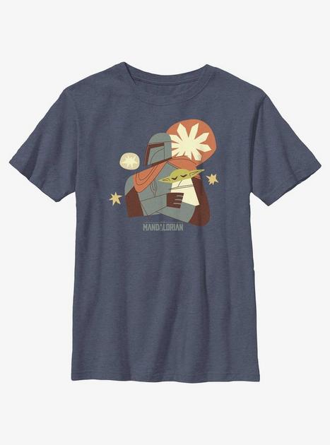 Star Wars The Mandalorian Mando & Sleepy Grogu Sketch Youth T-Shirt ...