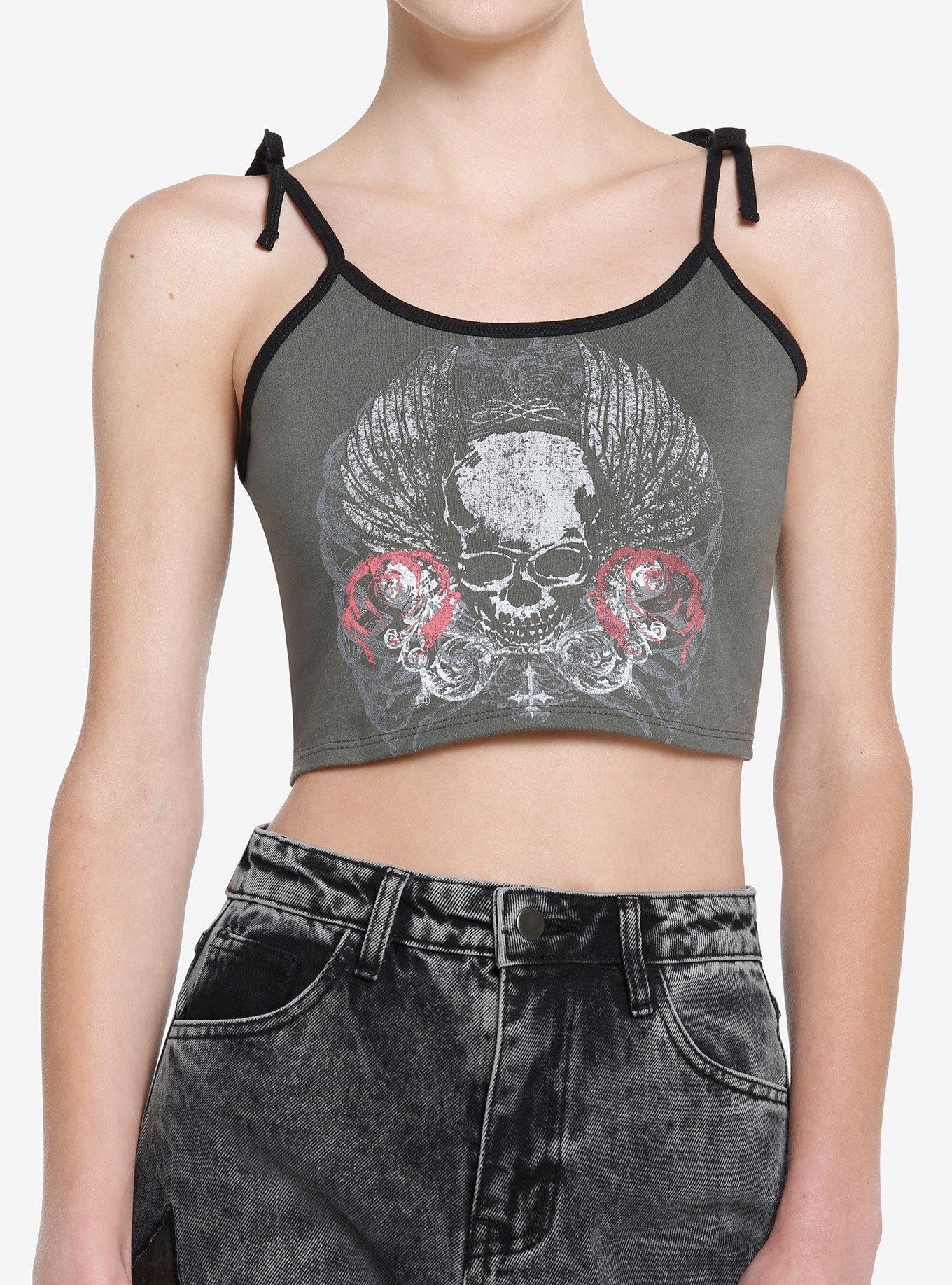 Social Collision Winged Skull Girls Crop Cami Hot Topic