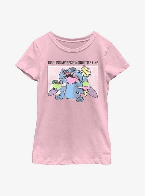 Disney Lilo & Stitch Juggling Responsibilities Youth Girls T-Shirt ...