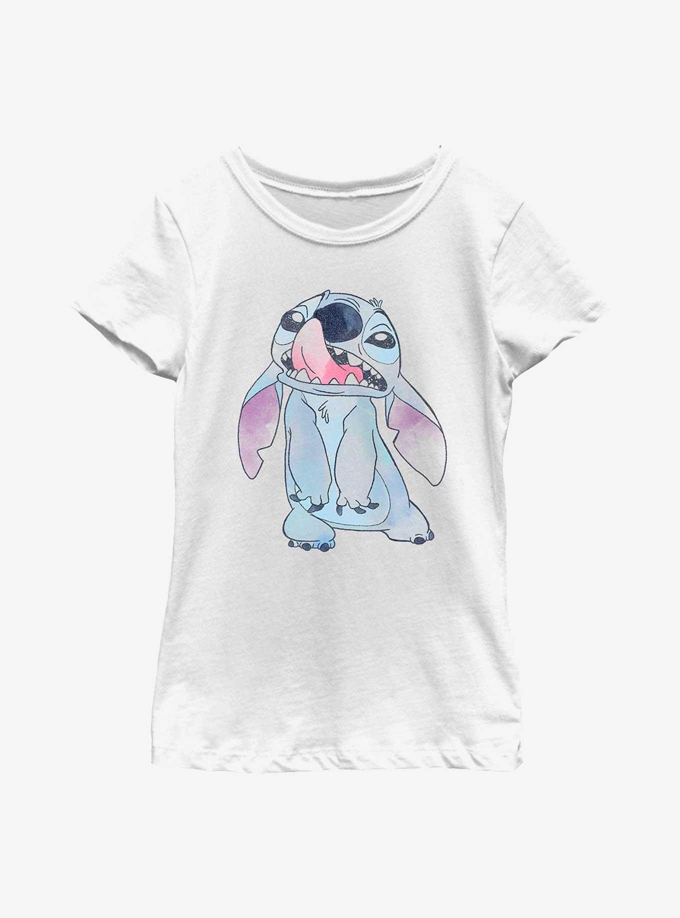 Disney Lilo & Stitch Licking Nose Youth Girls T-Shirt - WHITE | BoxLunch
