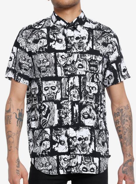 Zombie Faces Woven Button-Up | Hot Topic