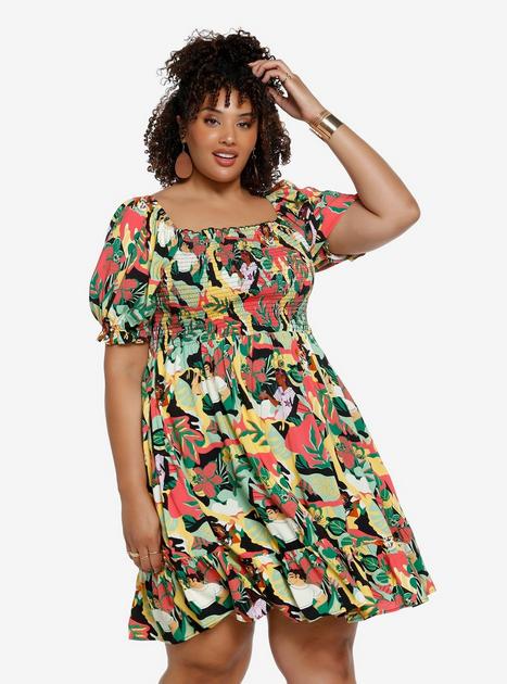 Her Universe Disney Encanto Floral Allover Print Plus Size Smock Dress ...