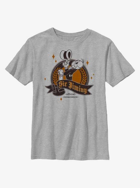Disney Pinocchio Sir Jiminy Cricket Conscience Youth T-Shirt - GREY ...