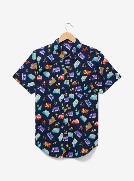 Disney Pixar Food Trucks Allover Print Woven Button-Up - BoxLunch ...