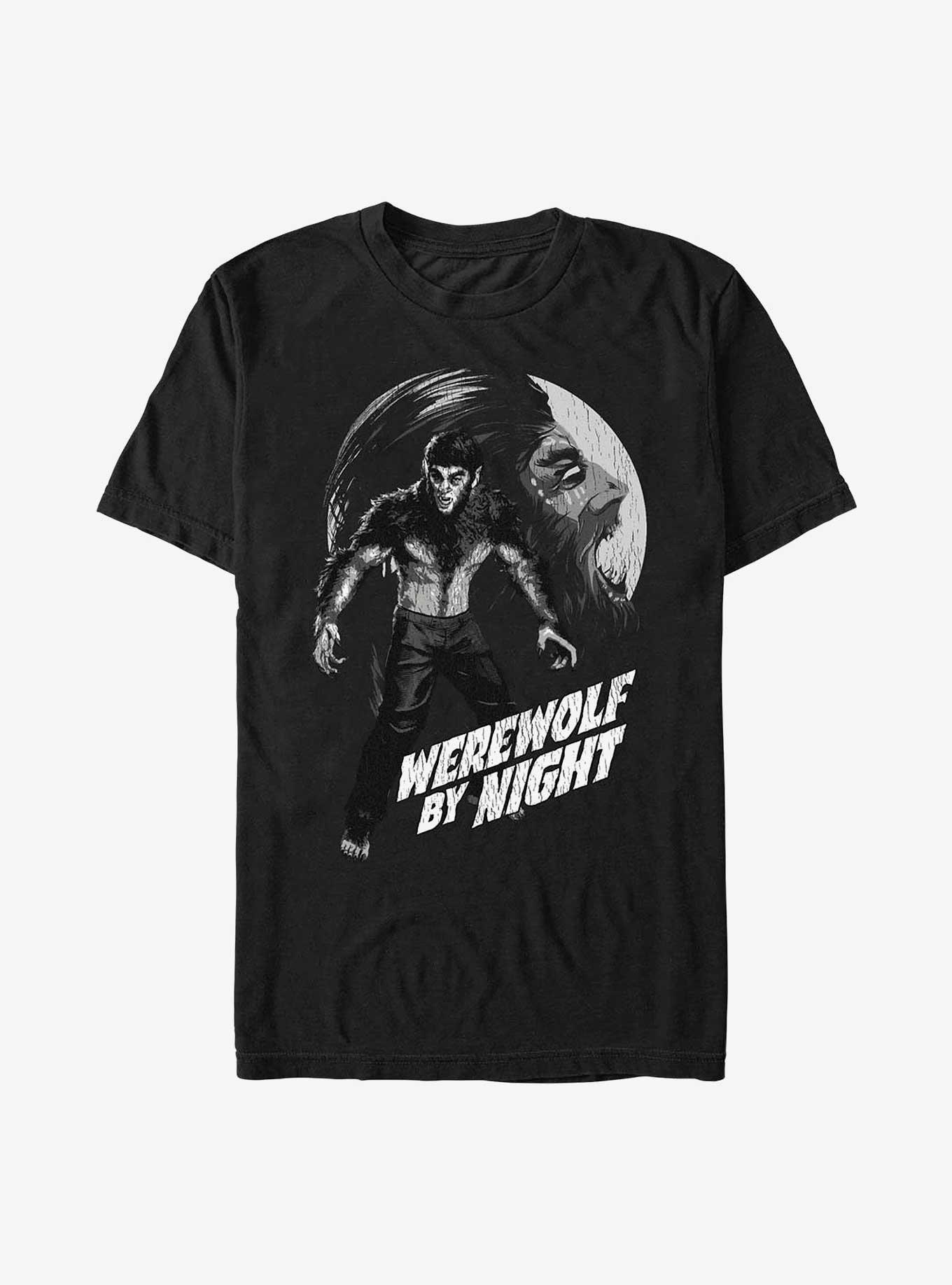 Marvel Werewolf By Night Howling At Night Extra Soft T-Shirt - BLACK ...