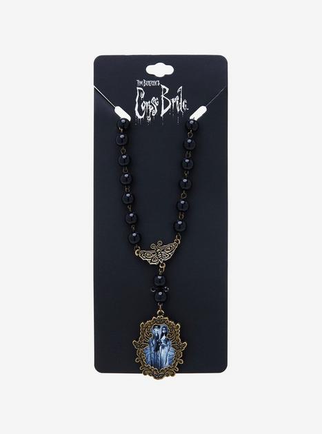 Corpse Bride Cameo Rosary Beaded Necklace | Hot Topic