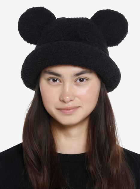 Black Mouse Ears Chenille Bucket Hat | Hot Topic