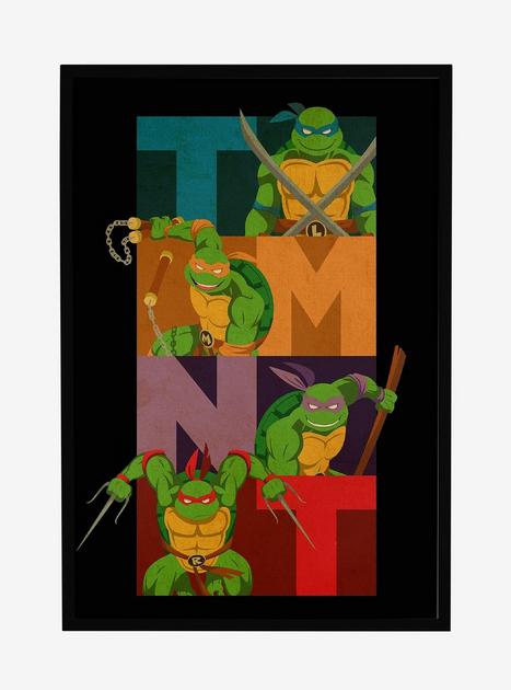 Teenage Mutant Ninja Turtles Colorblock Team Pose Framed Poster | Hot Topic