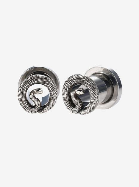 Steel Silver Snake Plugs 2 Pack | Hot Topic