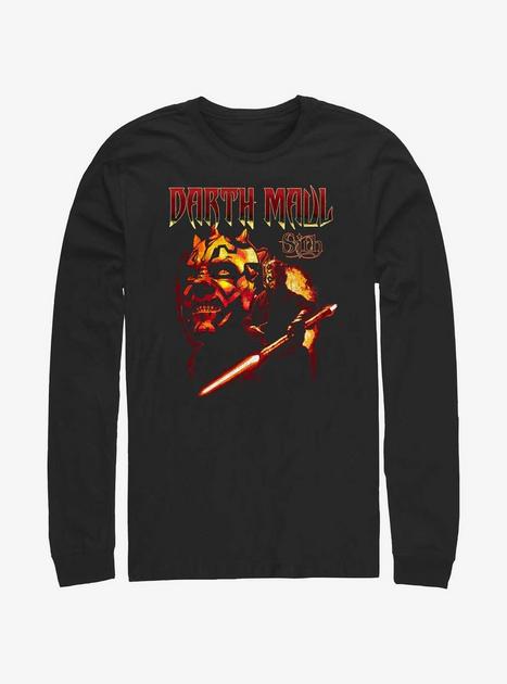 Star Wars Heavy Metal Darth Maul Long-Sleeve T-Shirt - BLACK | Hot Topic