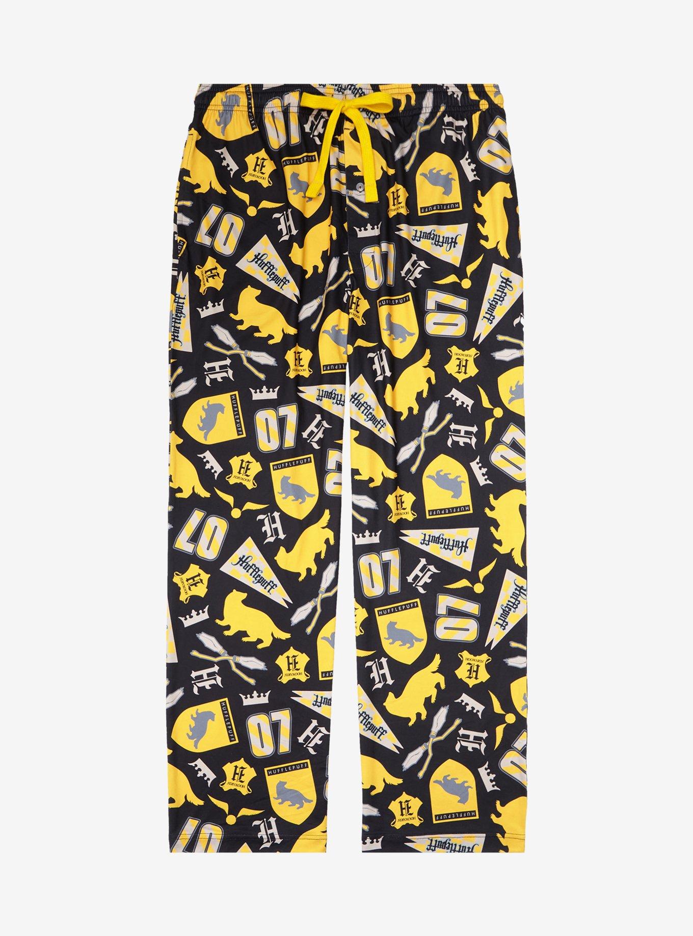 Harry Potter Hufflepuff Quidditch Allover Print Plus Size Sleep Pants
