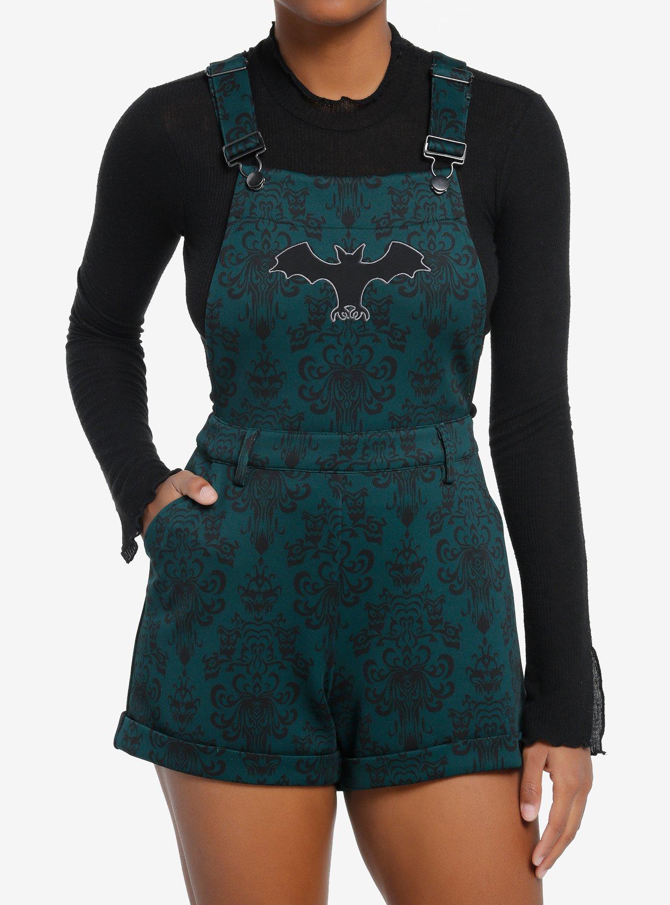 Her Universe Disney The Haunted Mansion Wallpaper Shortalls | Hot Topic