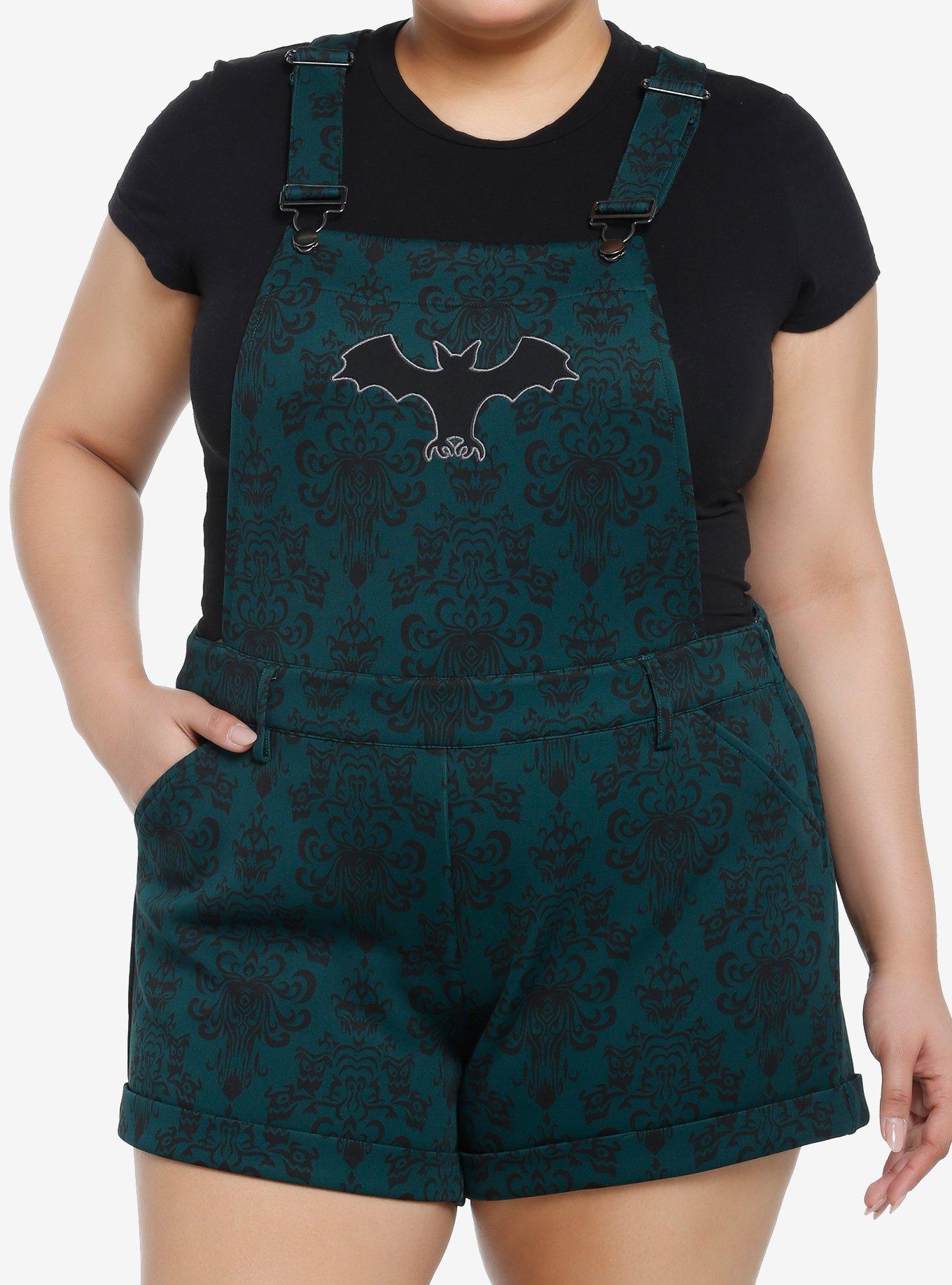 Her Universe Disney The Haunted Mansion Wallpaper Shortalls Plus Size ...