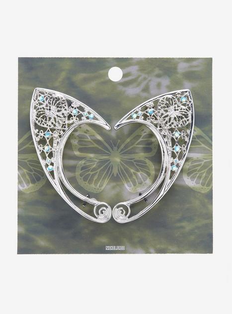 Butterfly Gem Cat Ear Cuff Set | Hot Topic