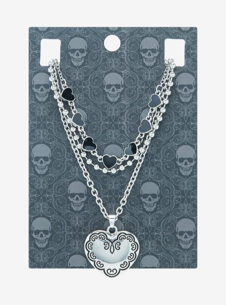 Heart Ball Chain Necklace Set | Hot Topic