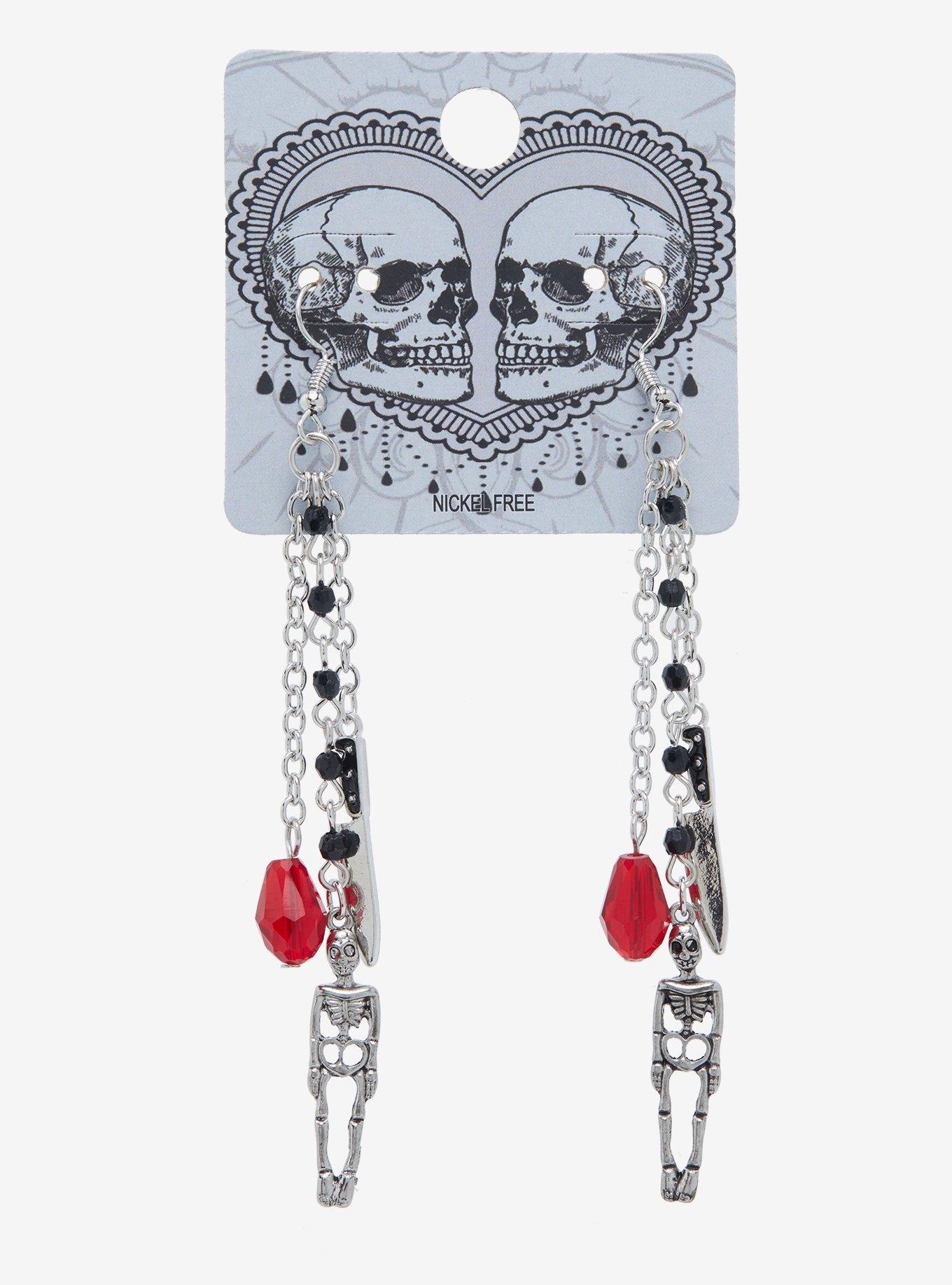 Skeleton Knife Drop Earrings | Hot Topic