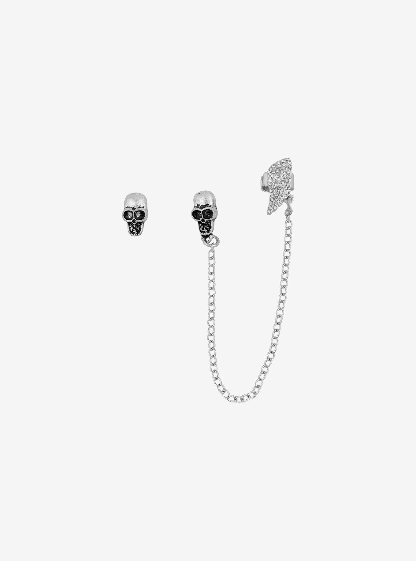 Skull Wing Cuff Earrings | Hot Topic