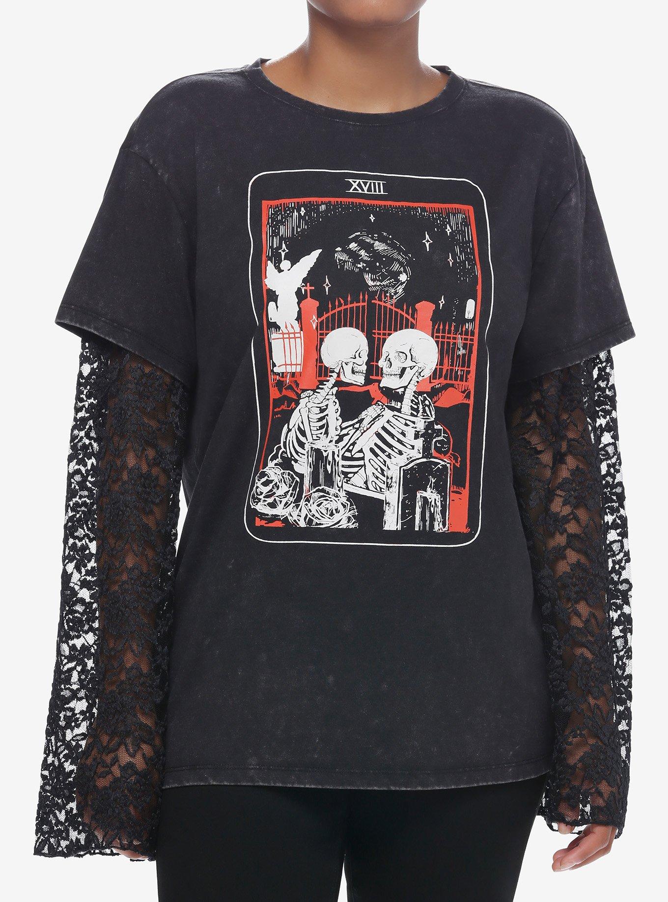 Cosmic Aura Tarot Lace Bell Sleeve Girls Twofer T-Shirt | Hot Topic