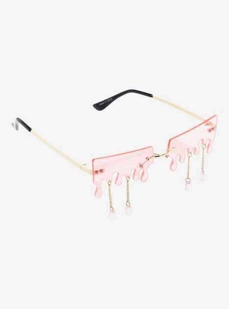 Square Drip Gem Drop Sunglasses | Hot Topic