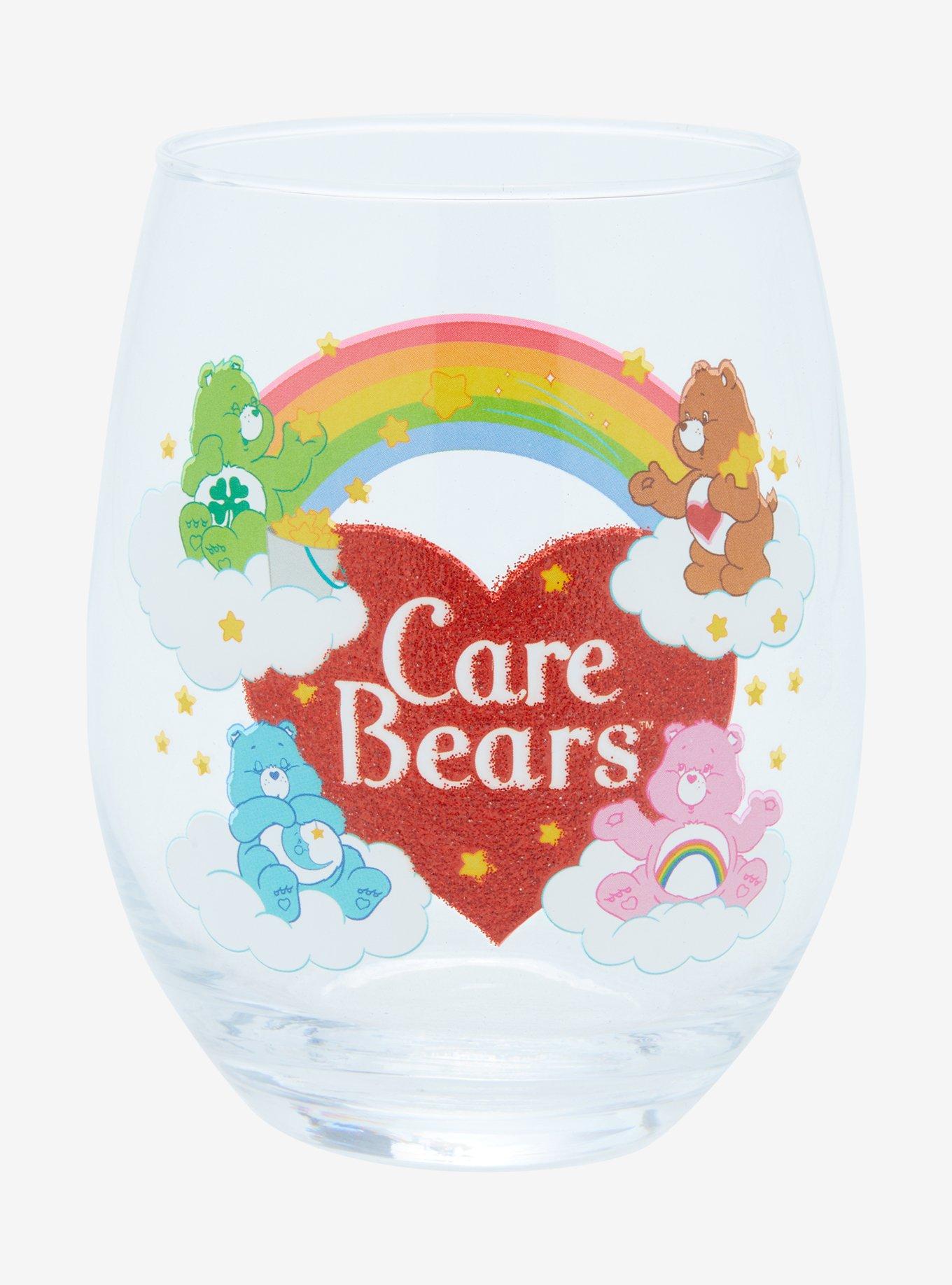 Care Bears Glitter Rainbow Teardrop Glass | Hot Topic