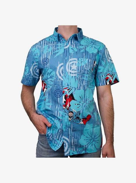 Marvel Captain America Captain Island Woven Button-Up - MULTI | Hot Topic