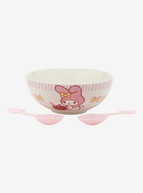 My Melody Cereal Bowl & Cold-Reactive Color-Changing Spoons Set Hot ...