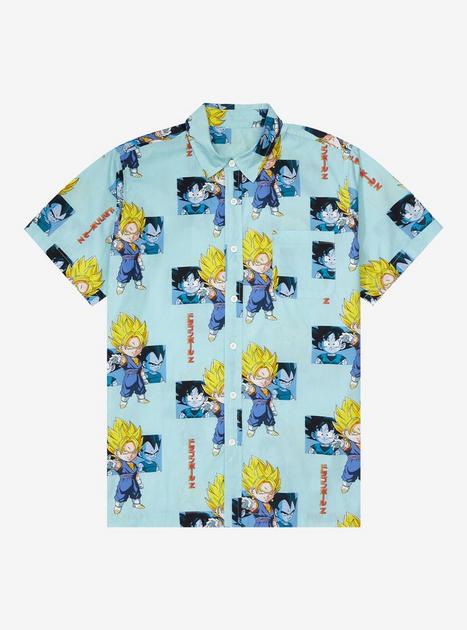 Dragon Ball Z Super Saiyan Vegeta Allover Print Woven Button-Up ...