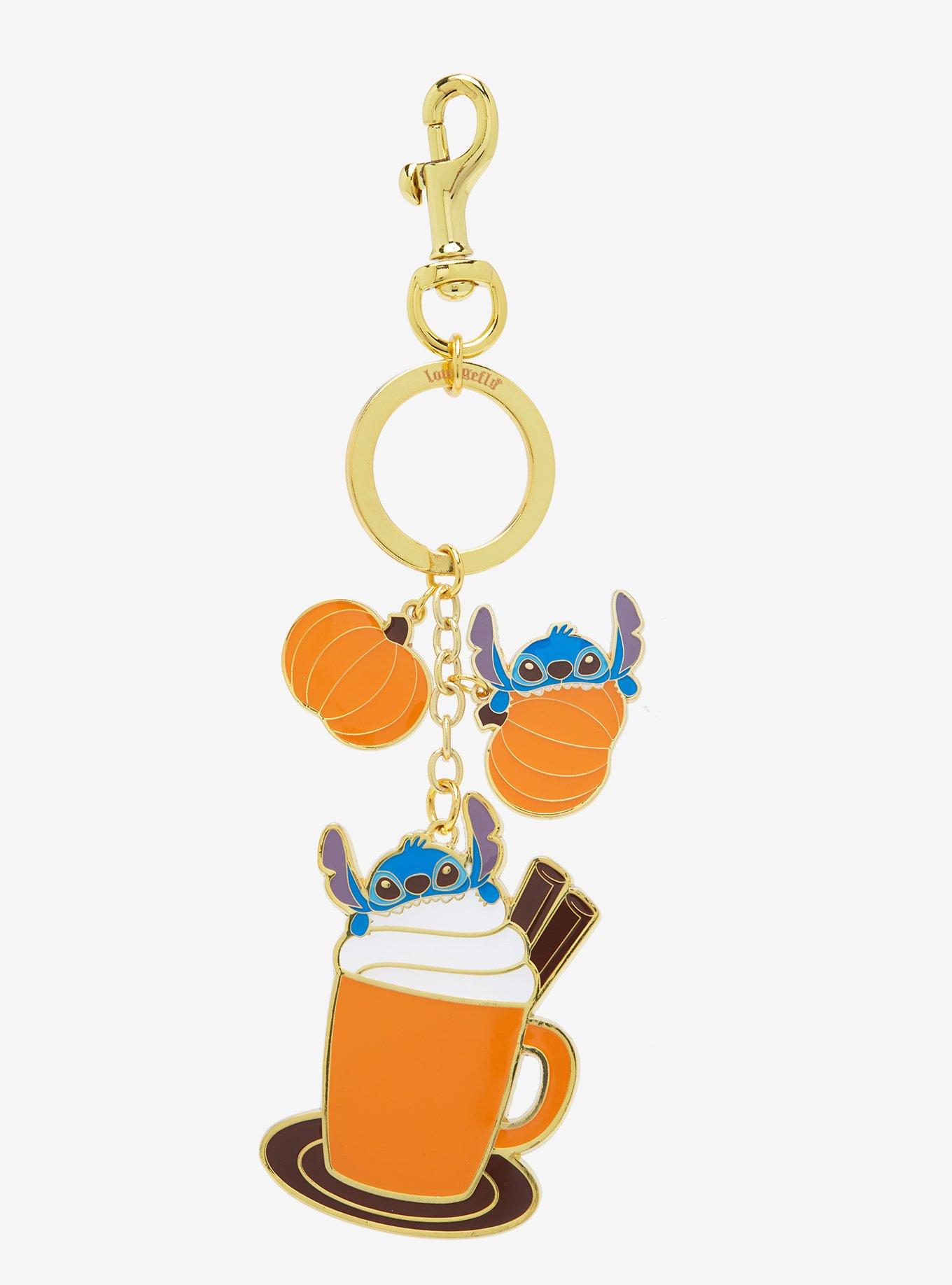 Loungefly Disney Lilo & Stitch Pumpkin Spice Latte Multi-Charm Keychain ...
