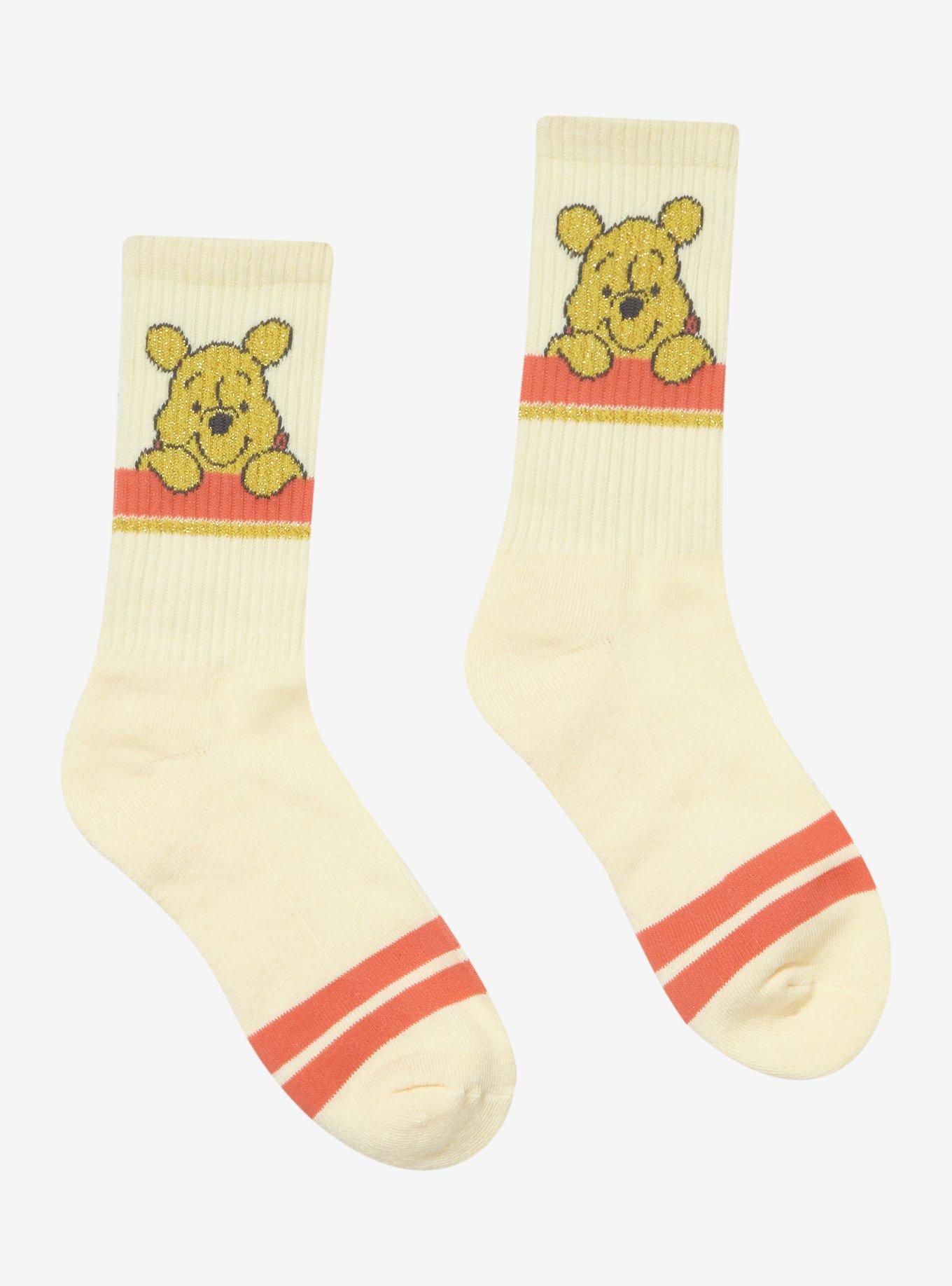 Disney Winnie The Pooh Glitter Stitch Crew Socks | Hot Topic