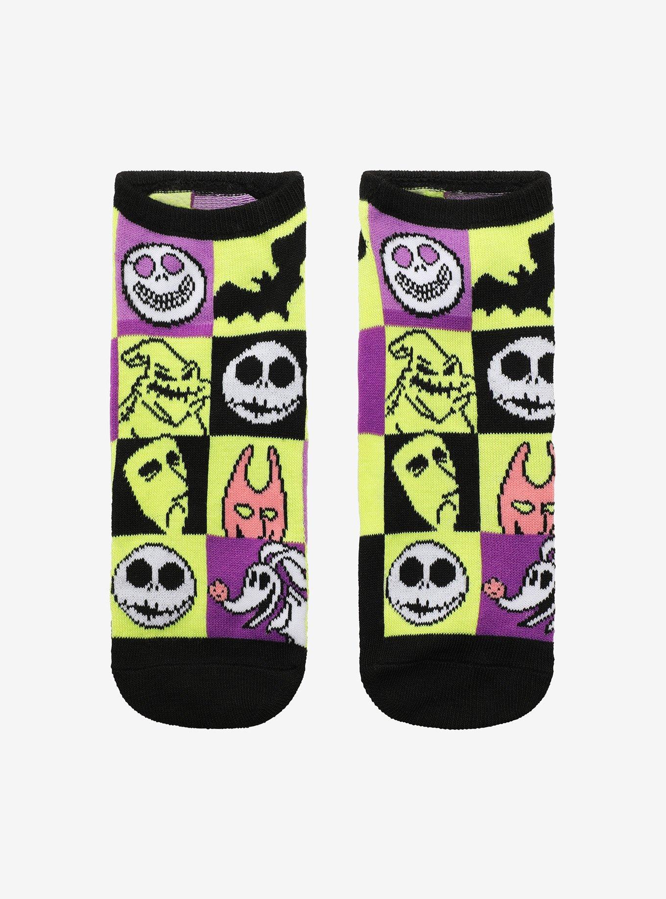 The Nightmare Before Christmas Character Grid No-Show Socks | Hot Topic