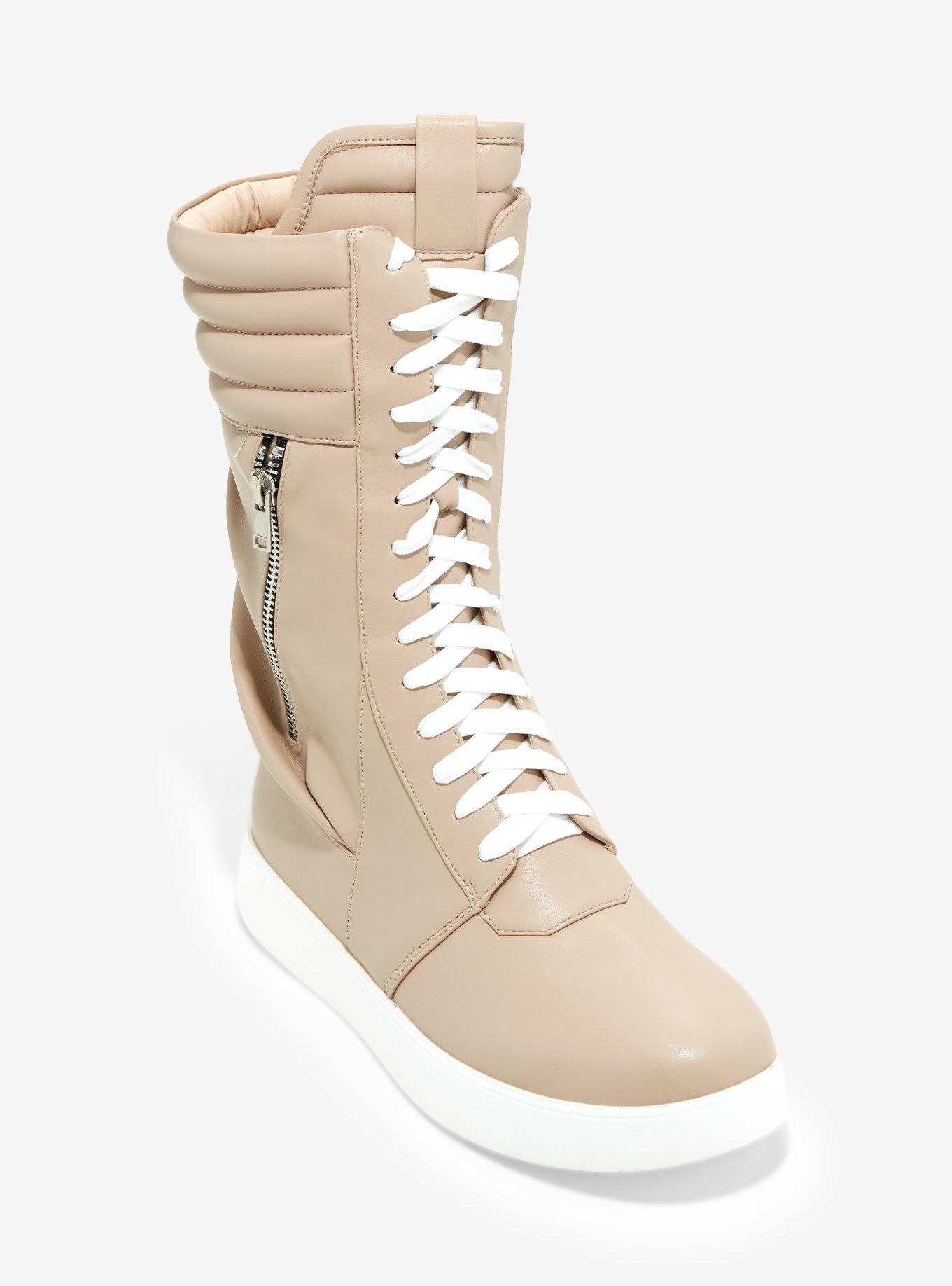 Azalea Wang Tan Hi-Top Lace-Up Sneakers | Hot Topic