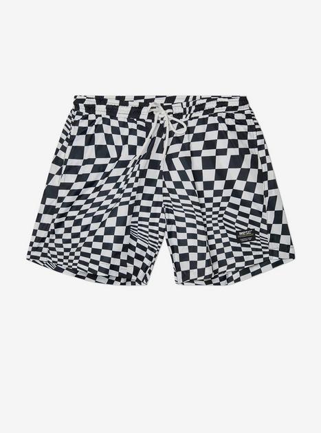WeSC Zack Warped Checkerboard All Over Print Swim Trunk | Hot Topic