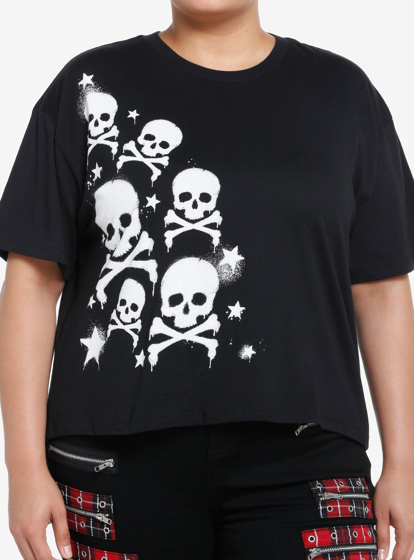 Social Collision Graffiti Skulls Crop Girls T Shirt Plus Size Hot Topic