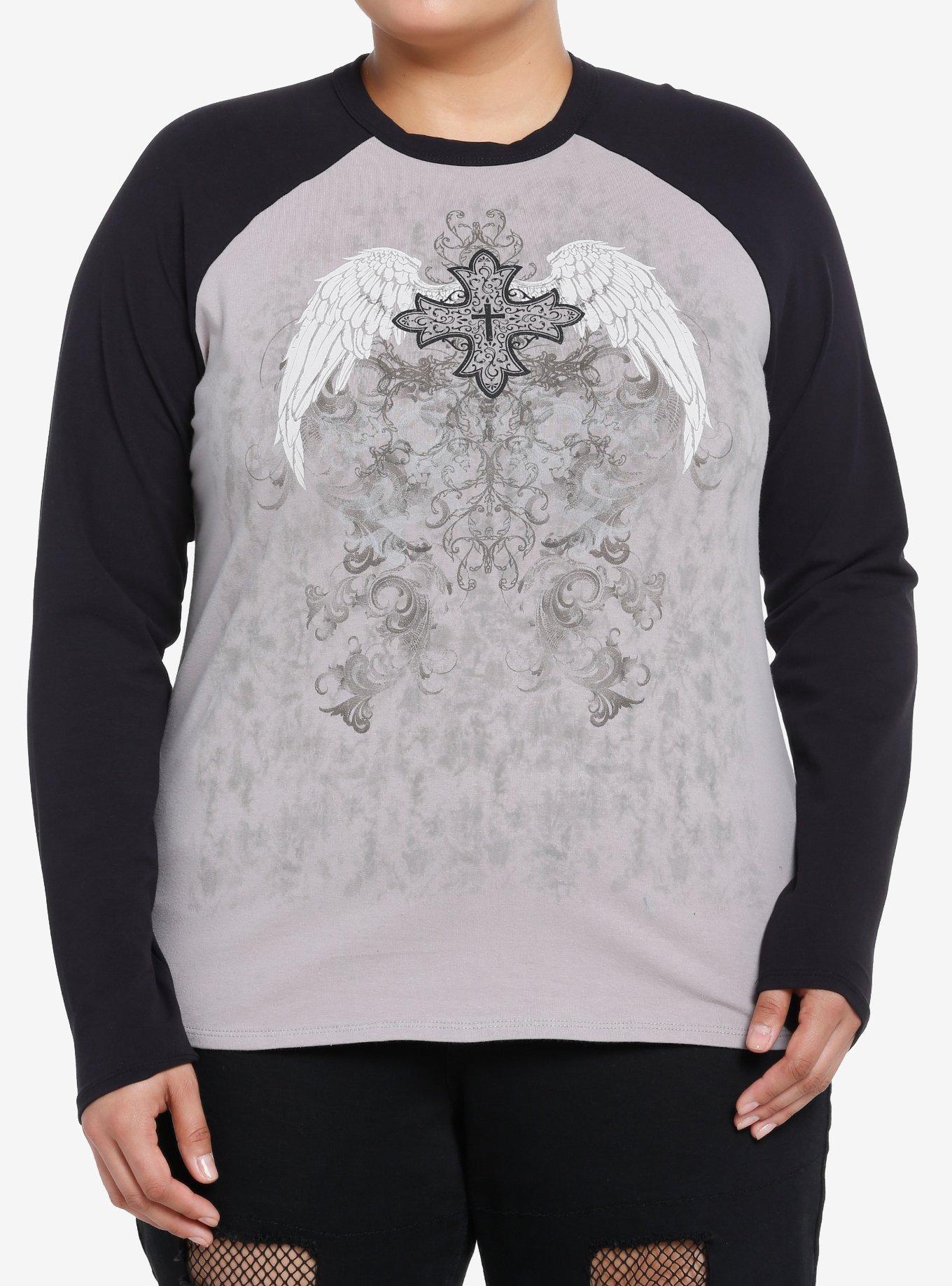 Social Collision Winged Cross Girls Raglan T-Shirt Plus Size | Hot Topic