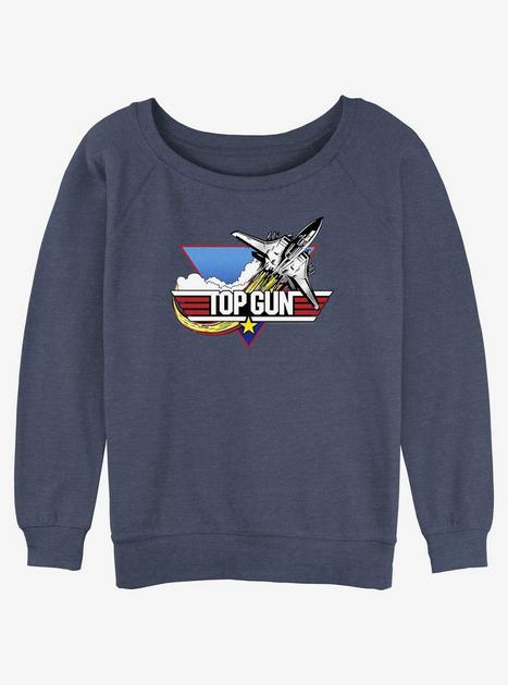 Top Gun Jet Logo Womens Slouchy Sweatshirt - BLUE | BoxLunch