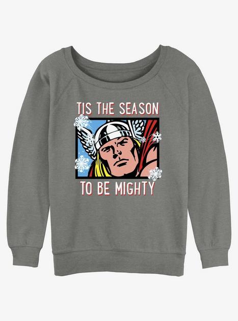 Marvel Thor Mighty Season Womens Slouchy Sweatshirt - GREY | BoxLunch