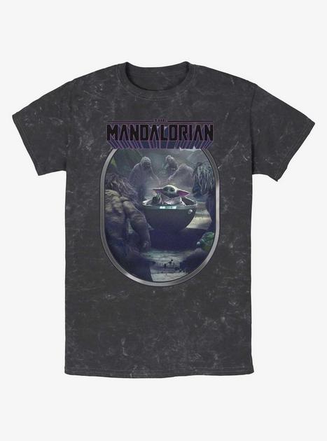 Star Wars The Mandalorian Alamites Attack Grogu Mineral Wash T-Shirt ...