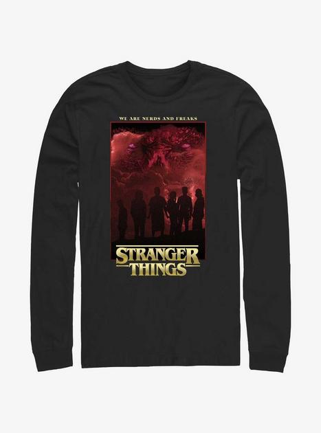 Stranger Things Nerds And Freaks Long-Sleeve T-Shirt - BLACK | Hot Topic