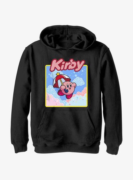 Kirby Starry Parasol Youth Hoodie - BLACK | BoxLunch