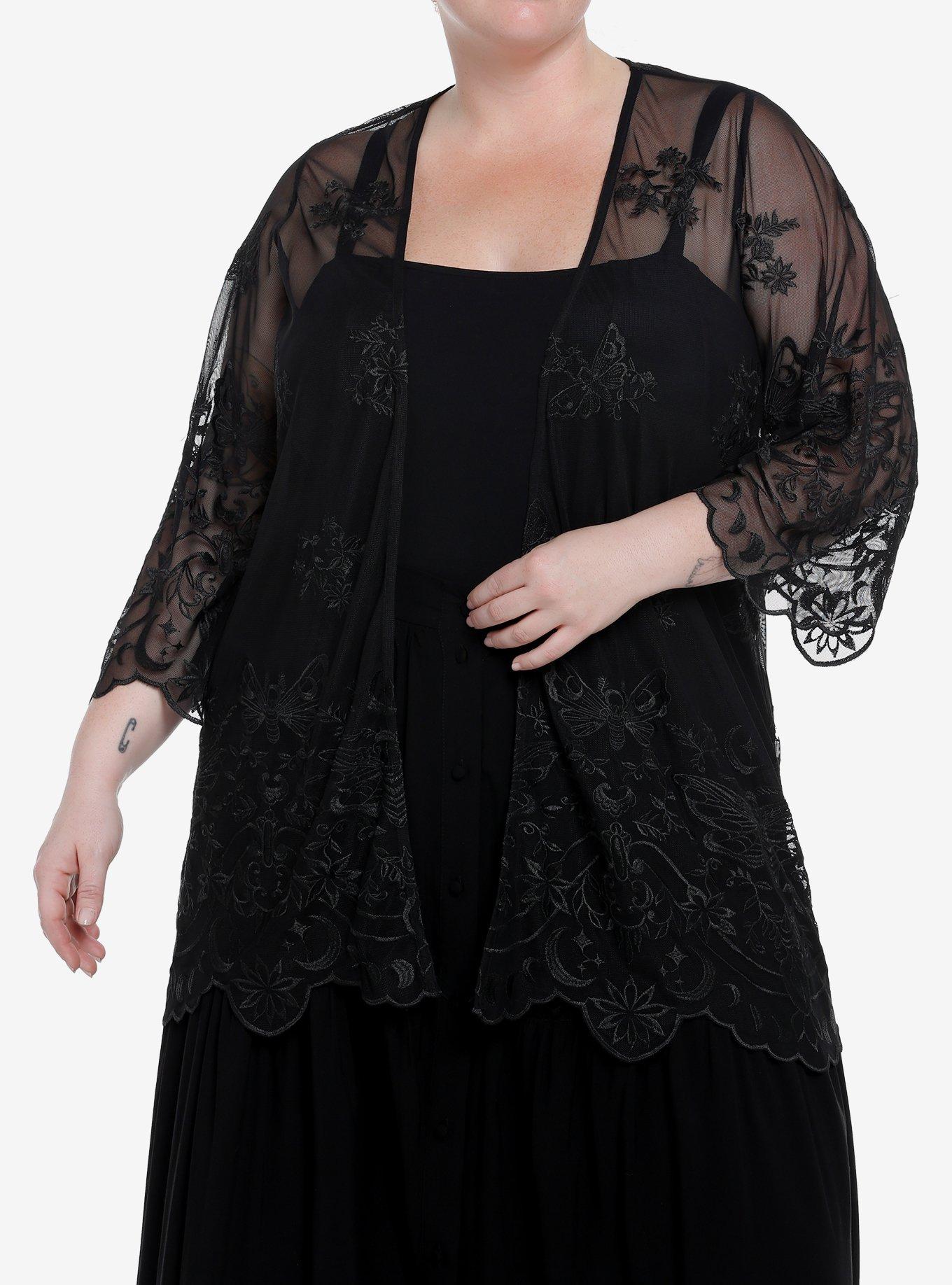 Cosmic Aura Death Moth Mesh Girls Short Duster Plus Size | Hot Topic