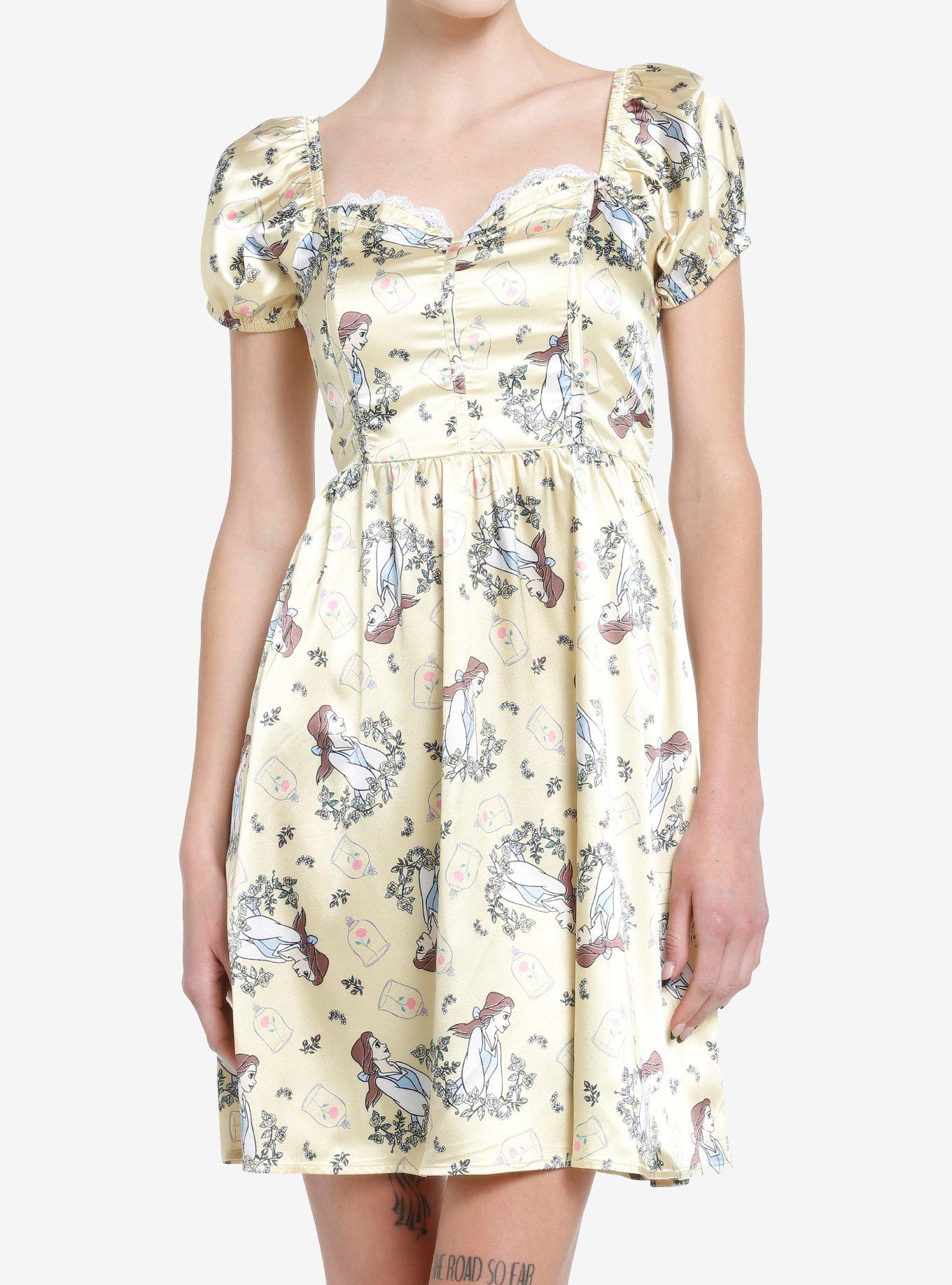 Disney Beauty And The Beast Belle Satin Sweetheart Dress | Her Universe