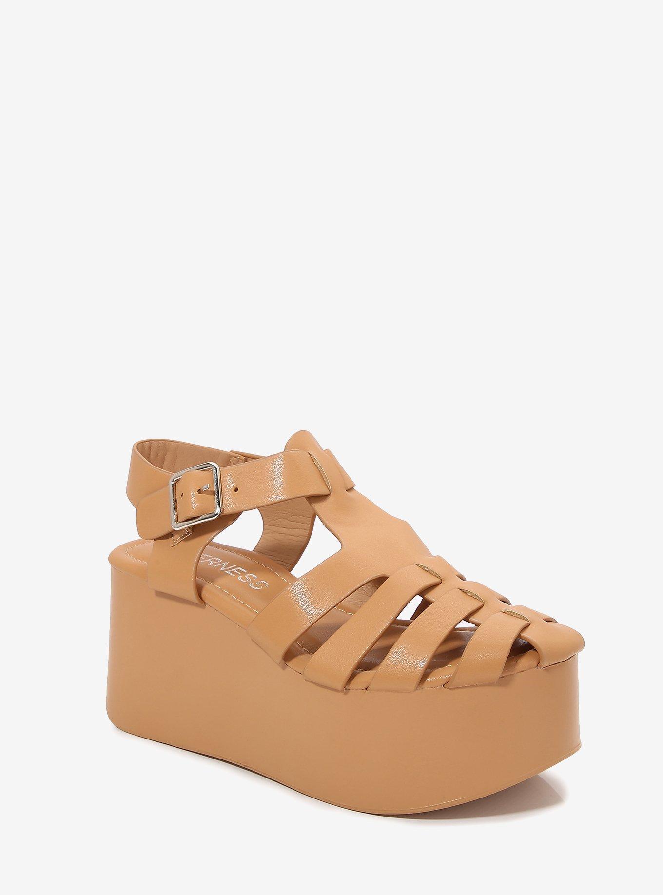 Brianna Platform Sandal Beige | Hot Topic
