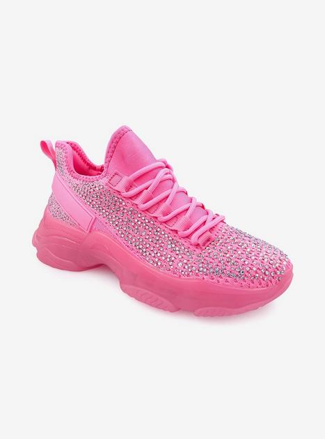 Freya Sparkle Platform Sneaker Hot Pink | Hot Topic