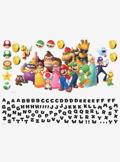 Super Mario Giant Peel & Stick Wall Decal With Alphabet | BoxLunch