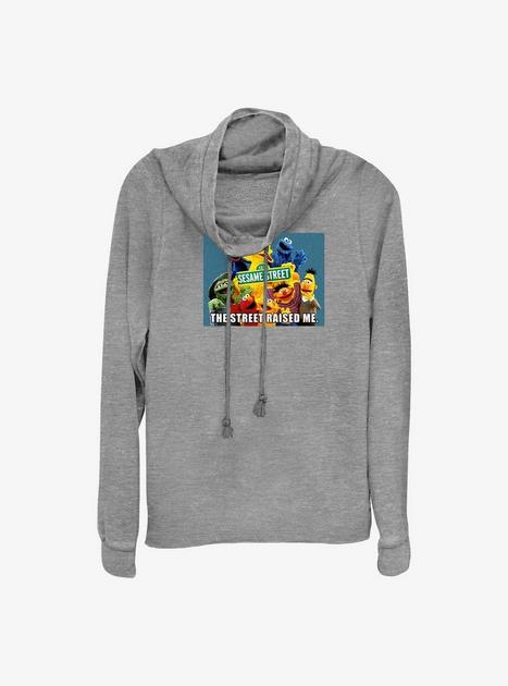 Sesame Street The Streets Raised Me Cowl Neck Long-Sleeve Top - GREY ...