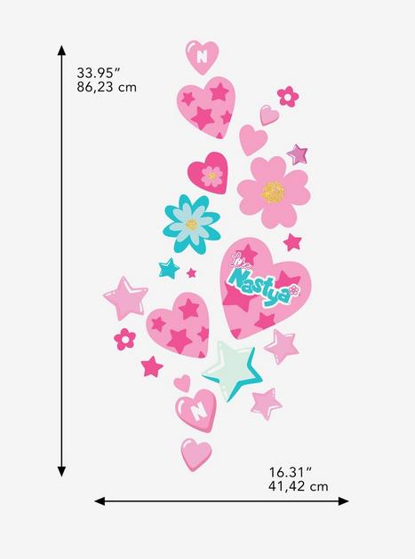 Like Nastya Hearts And Stars Giant Peel & Stick Wall Decals | BoxLunch