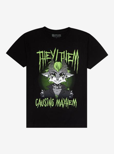 They/Them Causing Mayhem T-Shirt By Square Apple Studios | Hot Topic