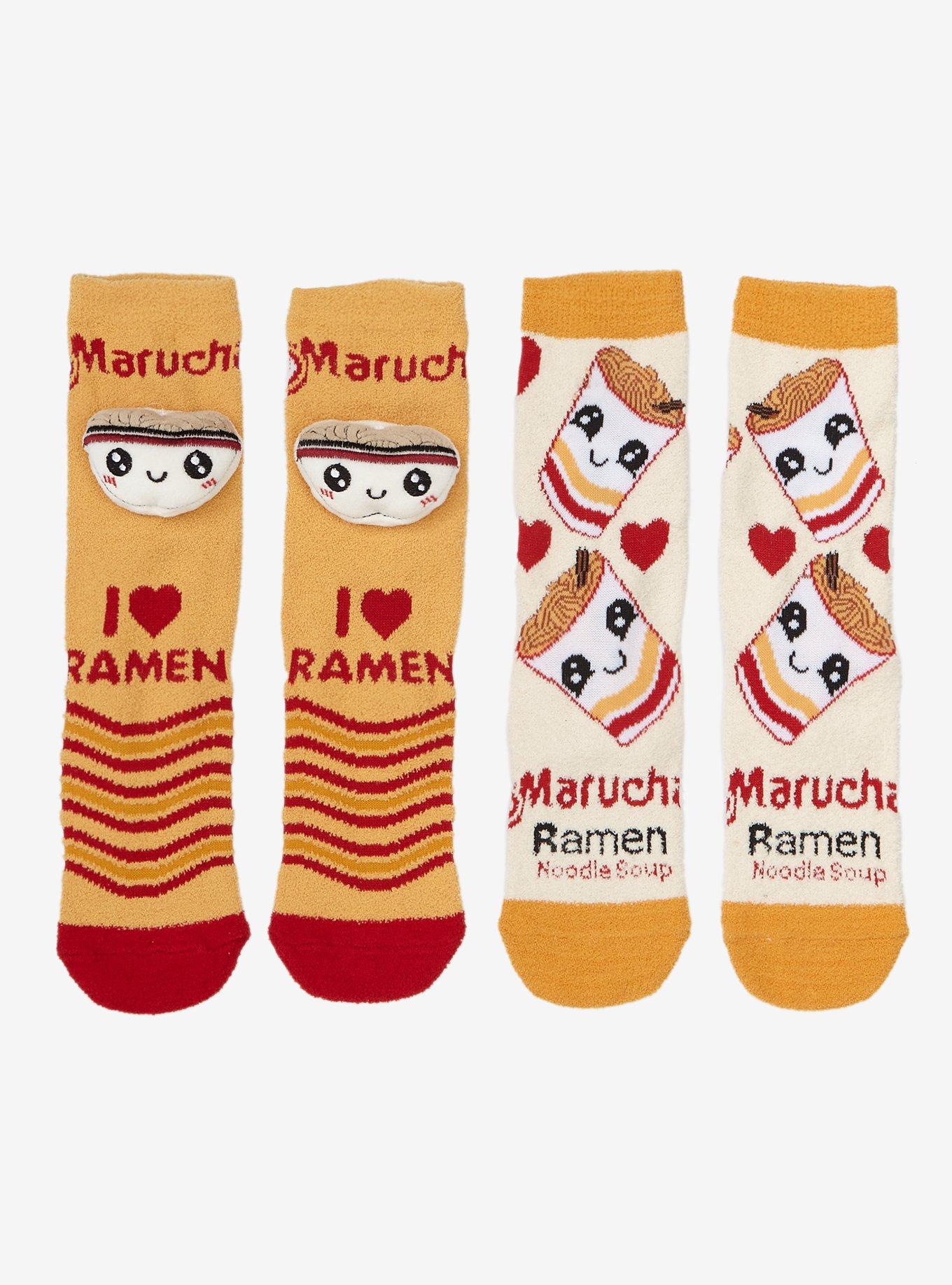 Maruchan Chibi Ramen Fuzzy Socks 2 Pair | Hot Topic