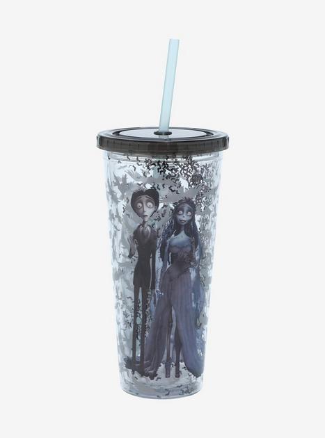 Corpse Bride Bat Glitter Acrylic Travel Cup | Hot Topic