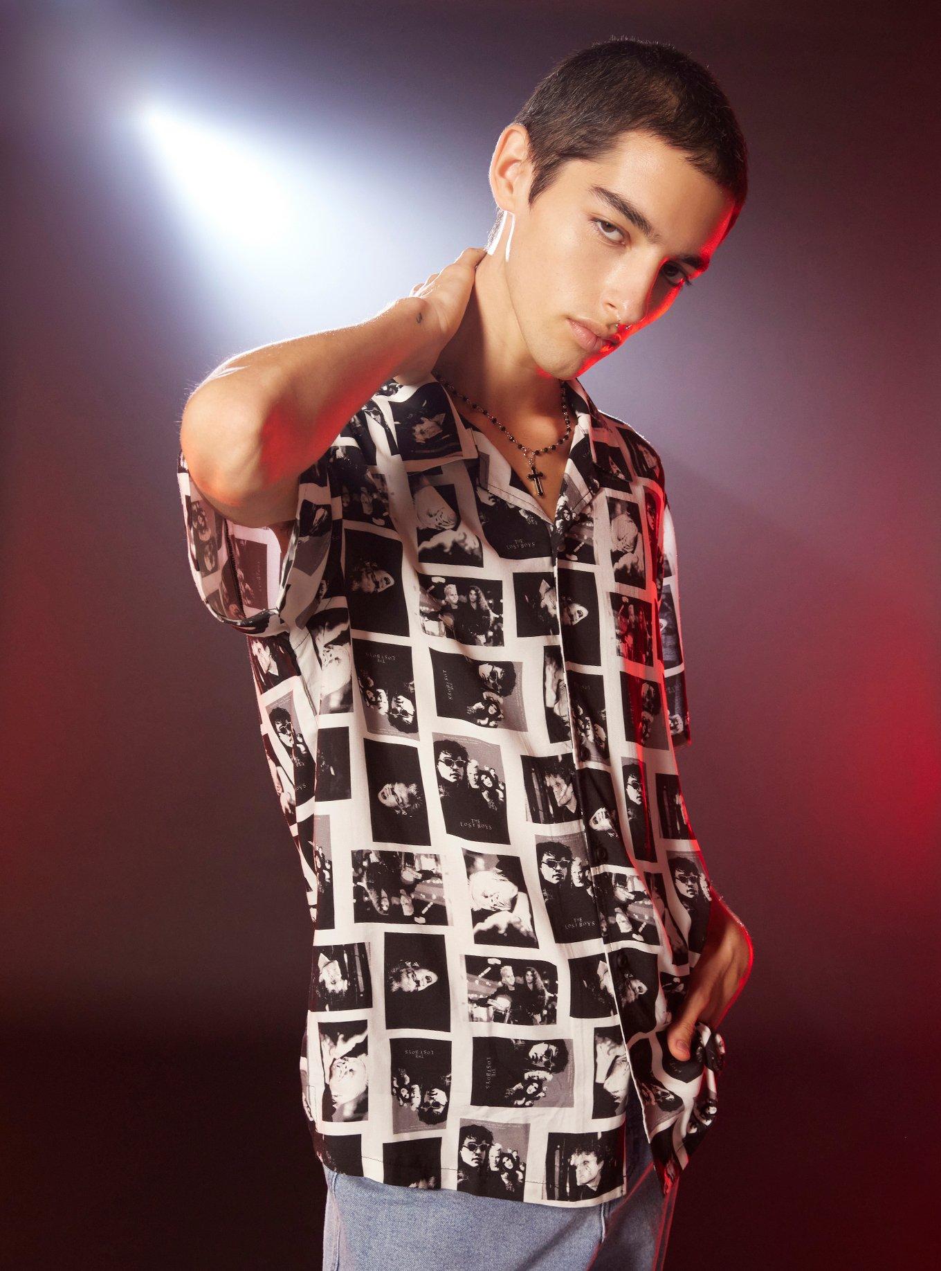 The Lost Boys Tonal Photo Collage Woven Button-Up | Hot Topic